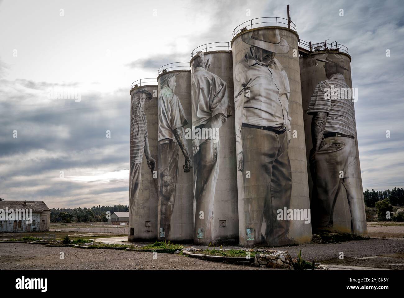 Silo art by Guido van Helten at the old cement works at Portland in the ...