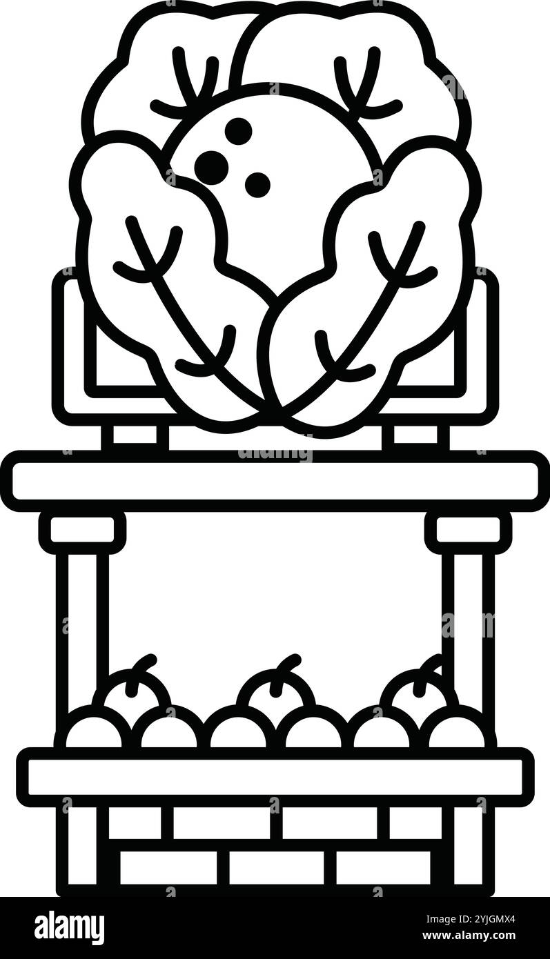 A cartoon drawing of a vegetable stand Stock Vector Image & Art - Alamy