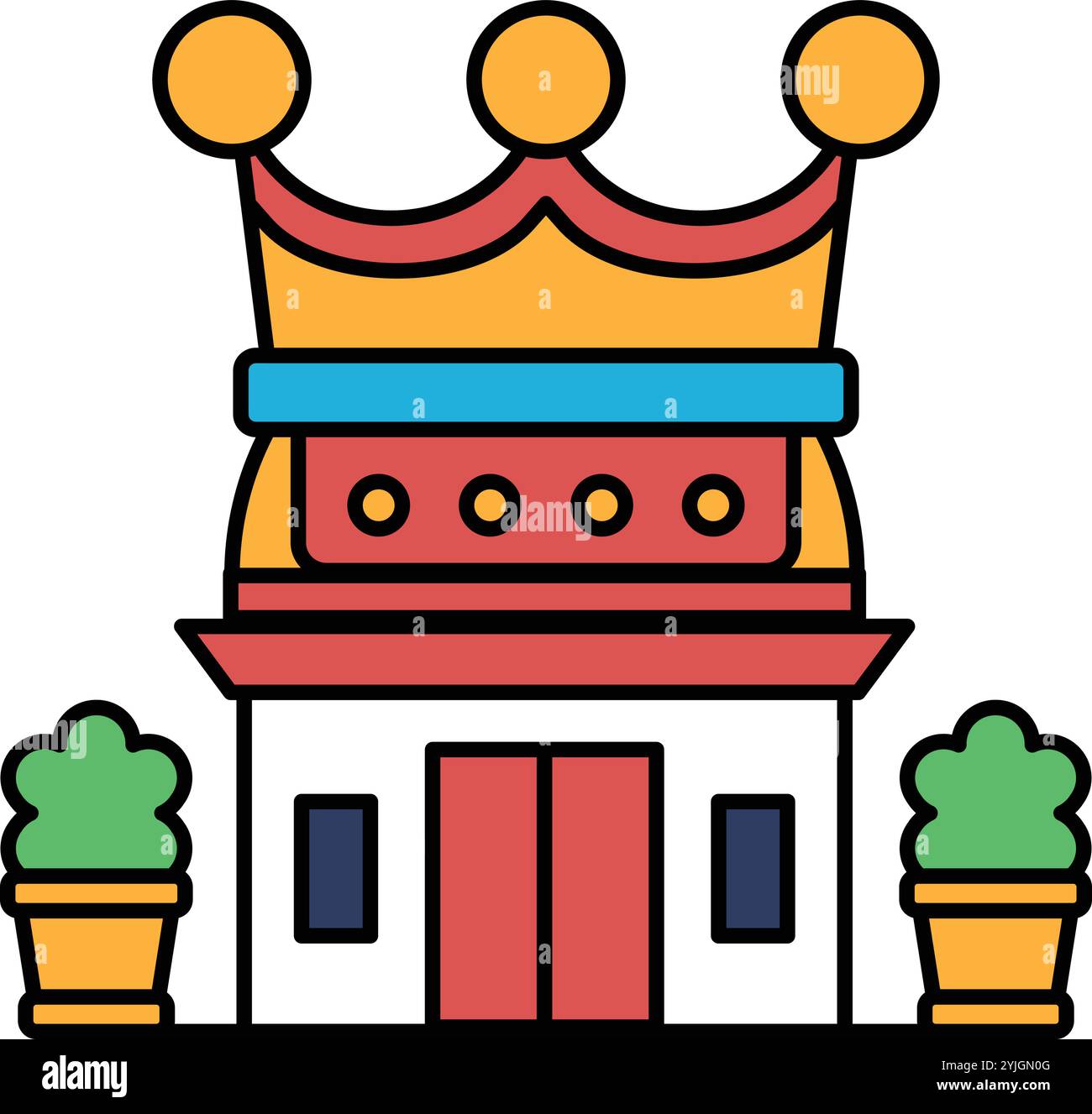 White and red temple Stock Vector Images - Alamy