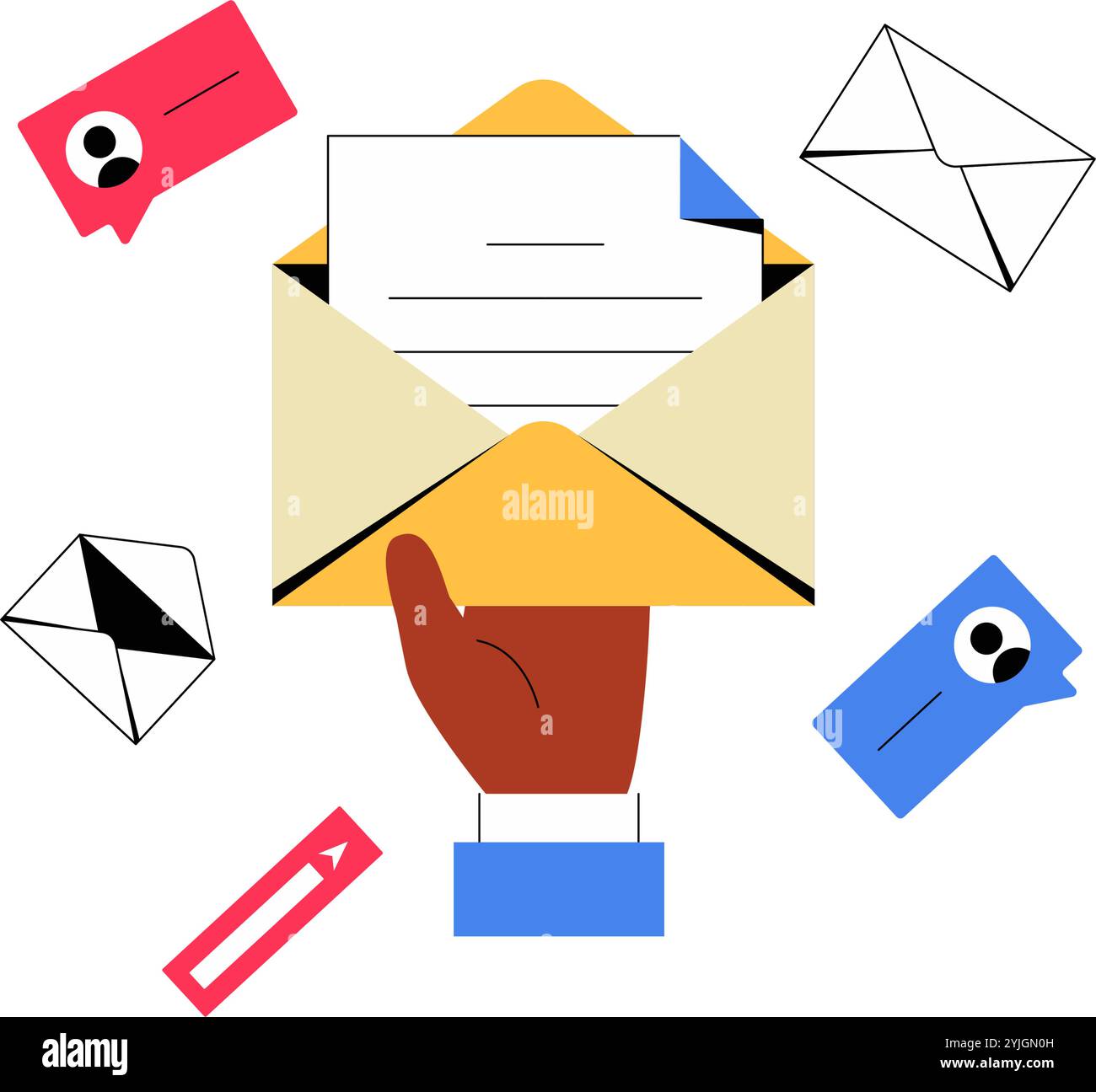 Hand outreach isolated Stock Vector Images - Alamy