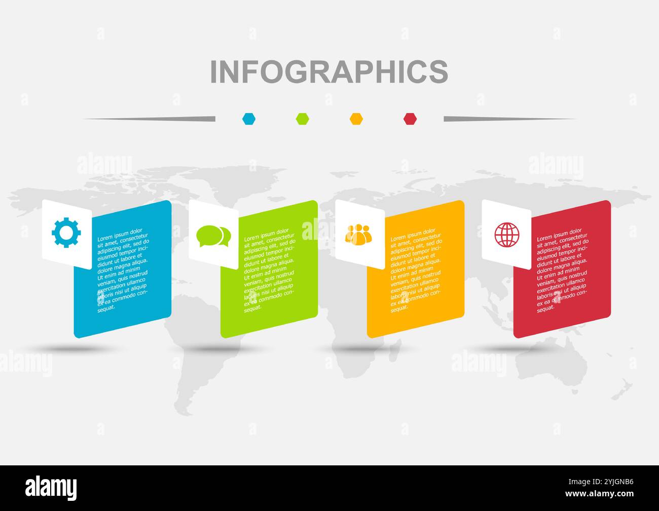 Infographic geometric shape template with 4 regtangles, stock vector ...