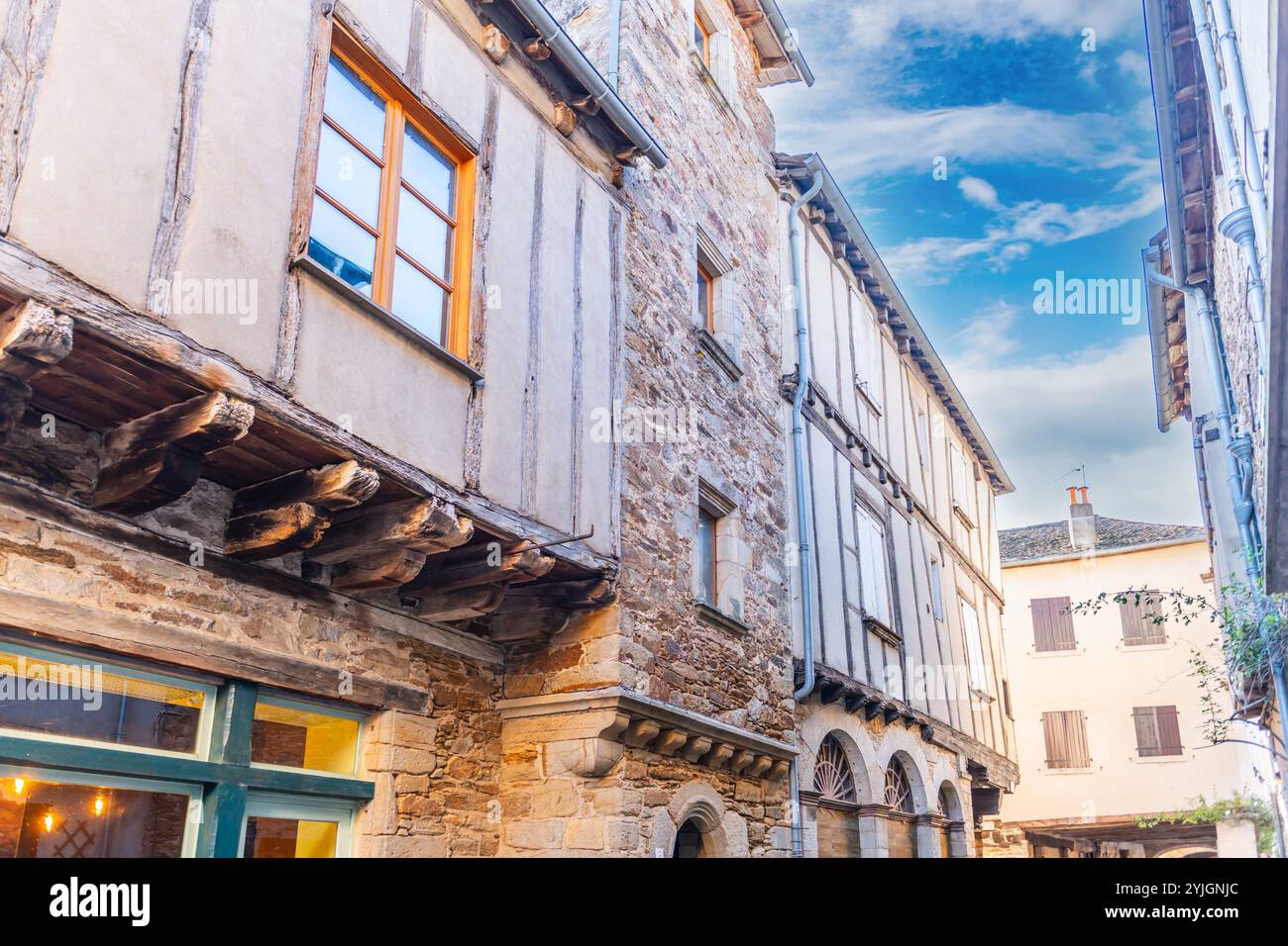 Medieval village of Sauveterre de Rouergue, in Aveyron, Occitanie ...