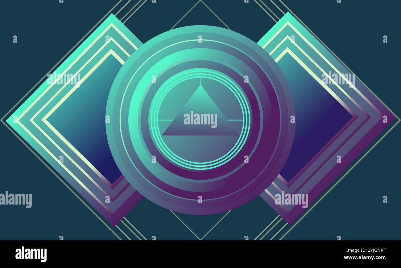 a blue and green abstract design with a triangle in the center. perfect ...