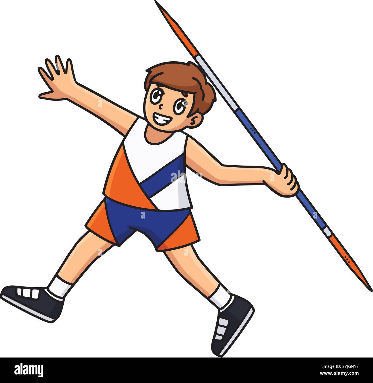 Track and Field Athlete and Javelin Clipart Stock Vector Image & Art ...