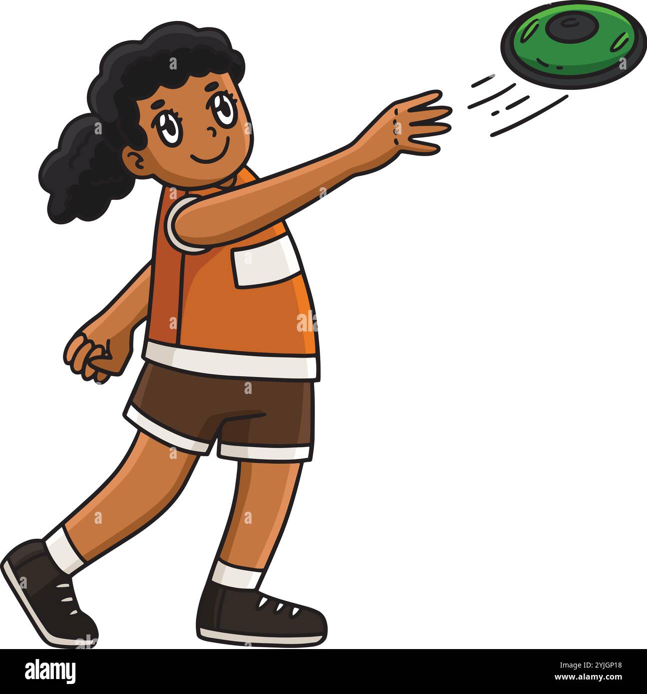 Female athlete throwing discus Stock Vector Images - Alamy