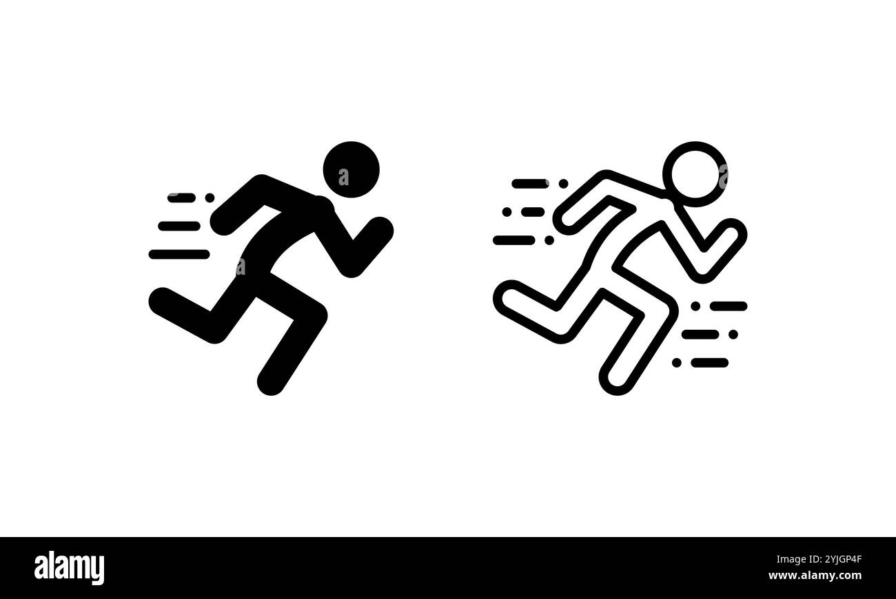 Stickman running marathon Black and White Stock Photos & Images - Alamy