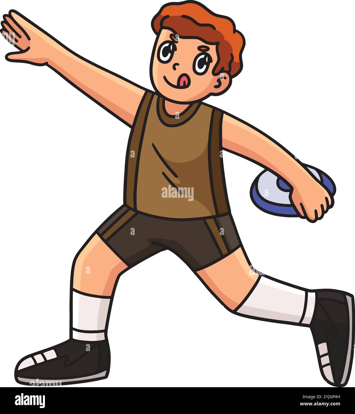 Track and Field Athlete with Discus Clipart Stock Vector Image & Art ...