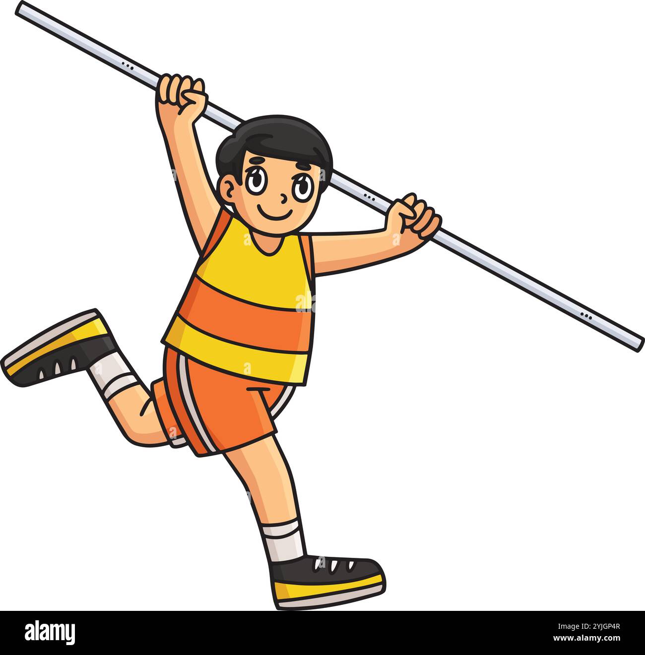 Track and Field Athlete with Pole Cartoon Clipart Stock Vector Image ...