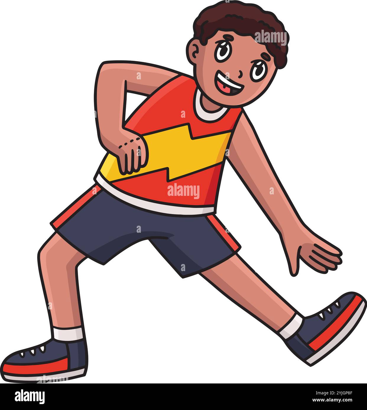 Track and Field Athlete Stretching Cartoon Clipart Stock Vector Image ...