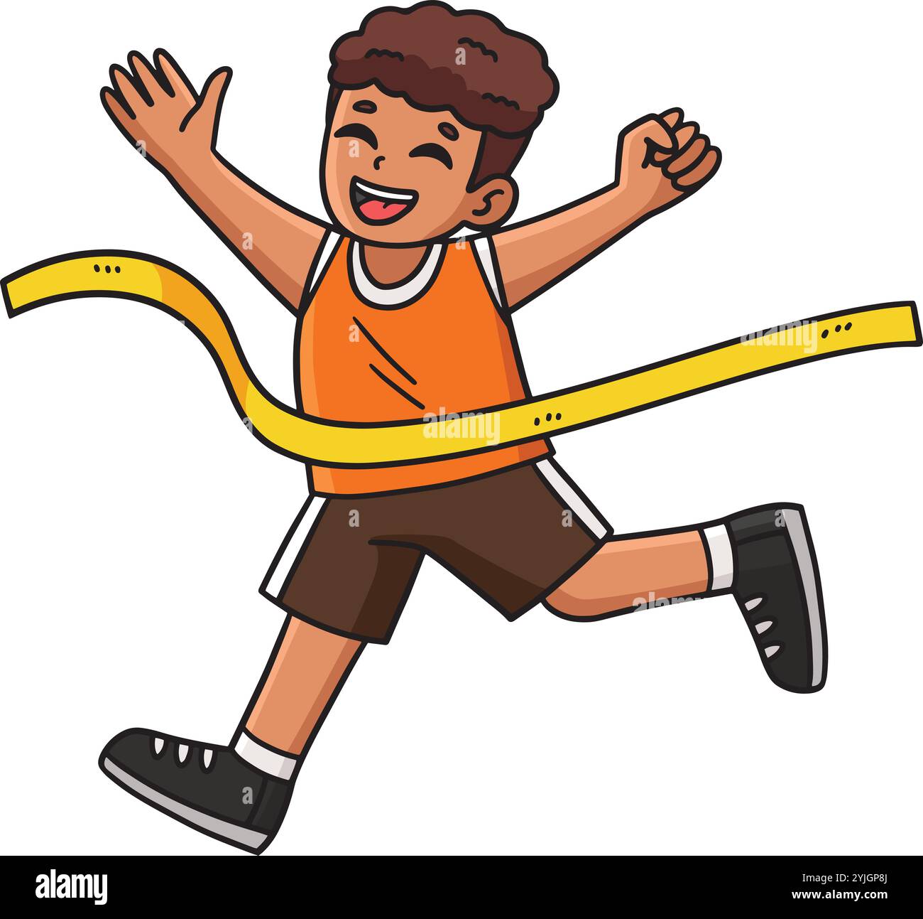 Track and Field Athlete Winning a Marathon Clipart Stock Vector Image ...