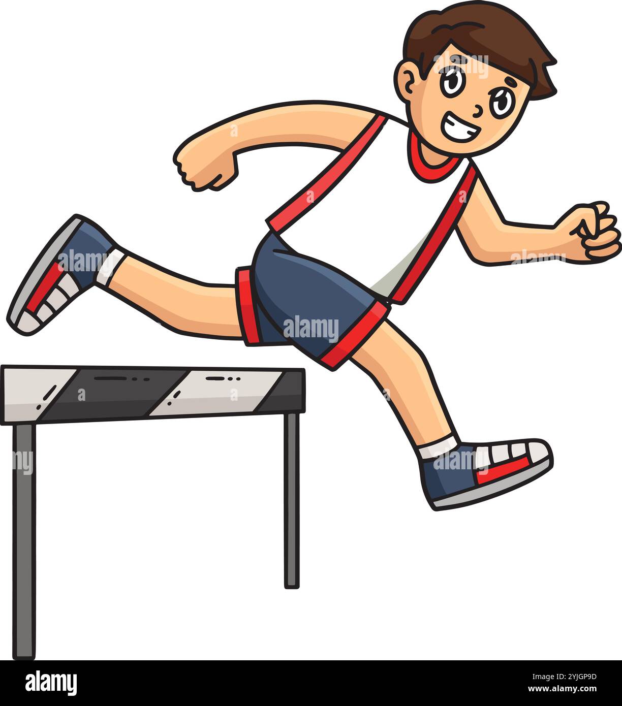 Track and Field Athlete Jumping Hurdle Clipart Stock Vector Image & Art ...