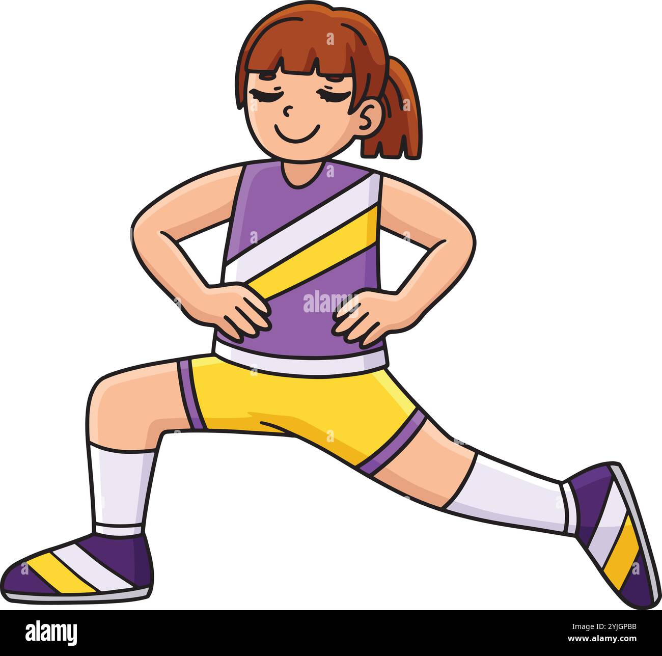 Track and Field Female Athlete Stretching Clipart Stock Vector Image ...