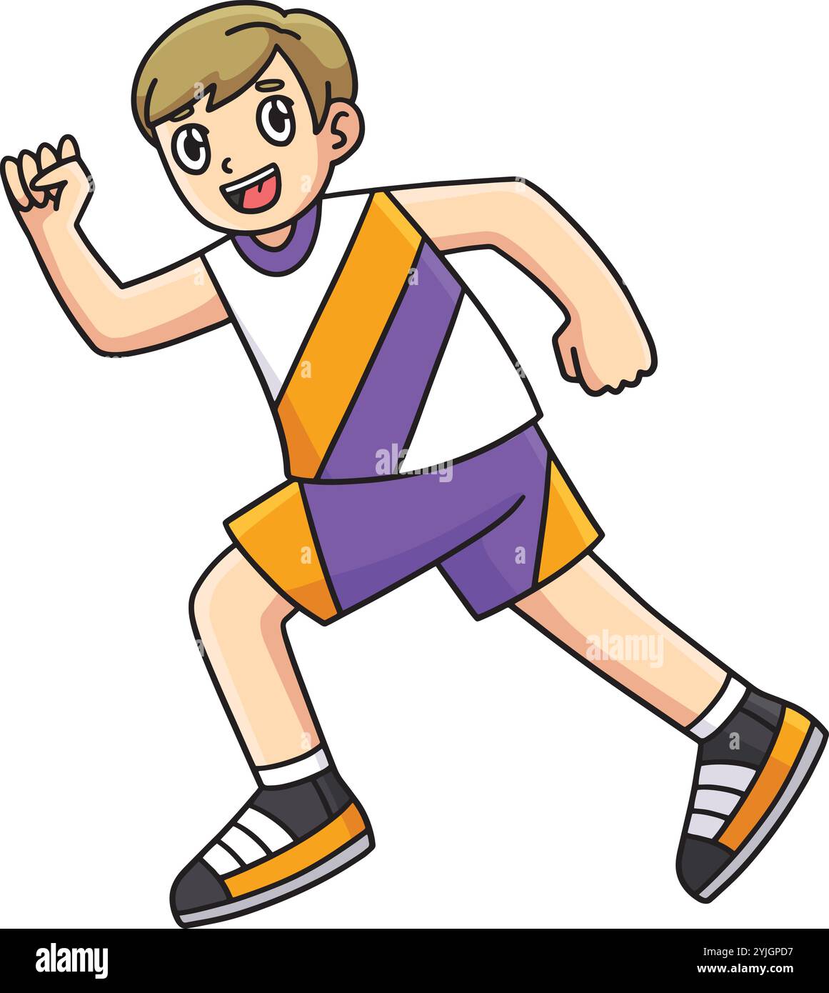 Track and Field Athlete Sprinting Cartoon Clipart Stock Vector Image ...