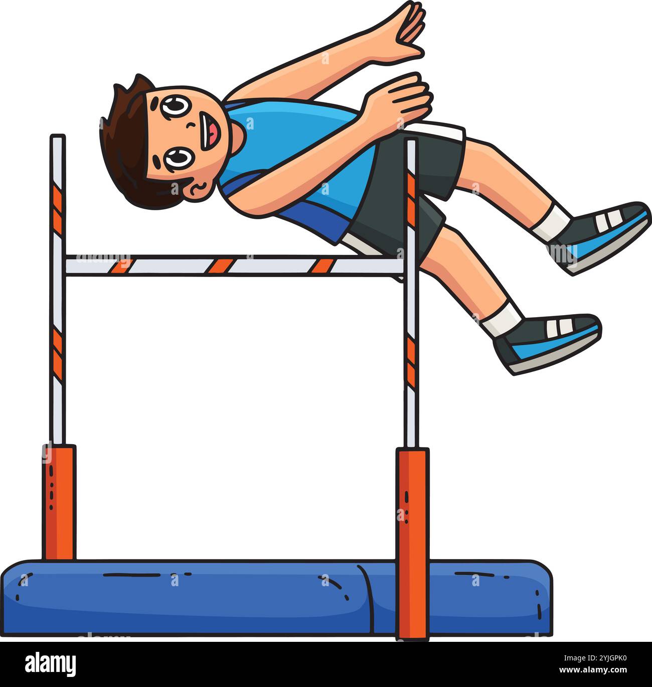 Track and Field Athlete High Jump Cartoon Clipart Stock Vector Image ...
