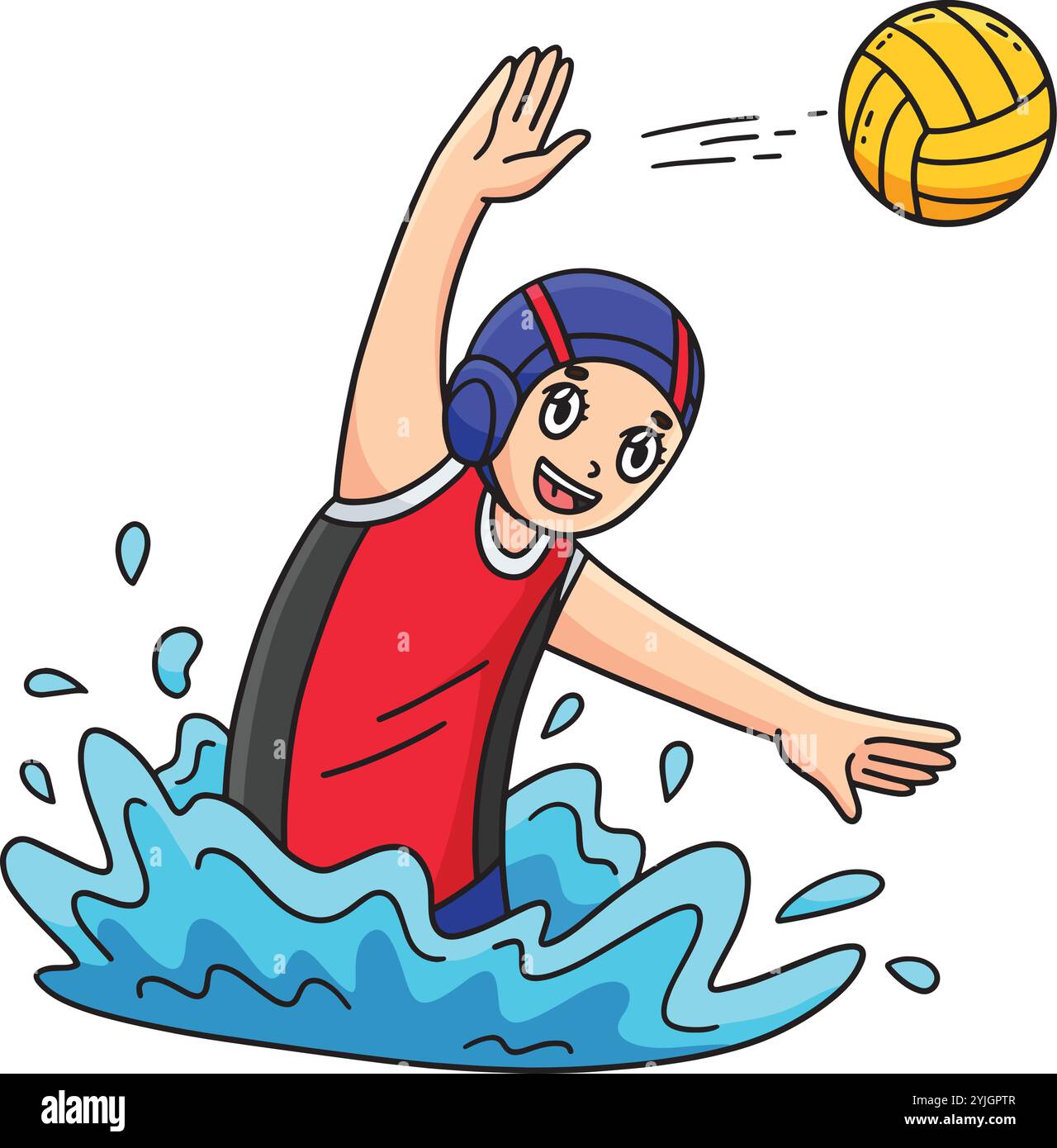 Water Polo Female Player Passing the Ball Clipart Stock Vector Image ...