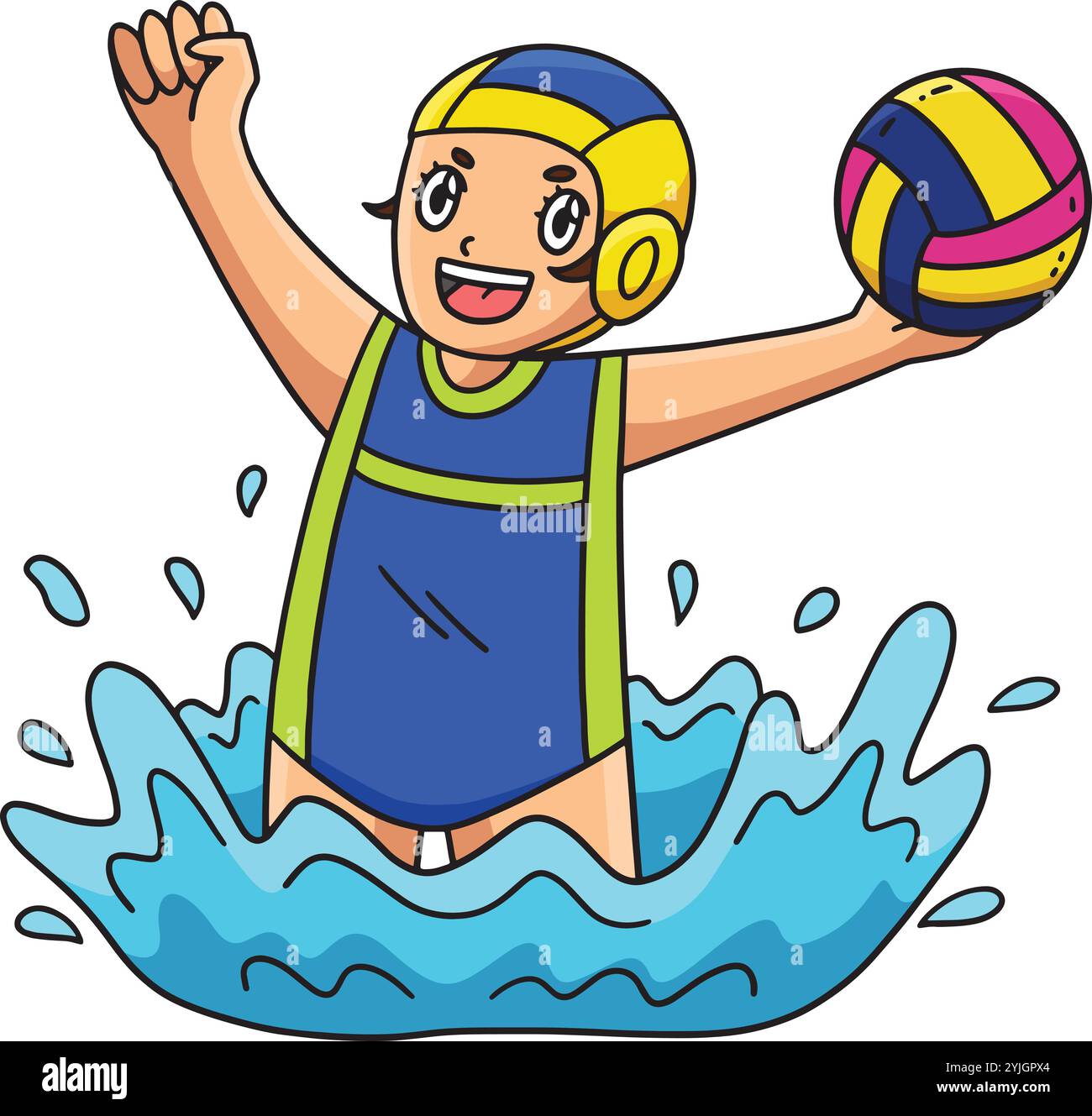 Water Polo Female Player Raising Arms Clipart Stock Vector Image & Art ...