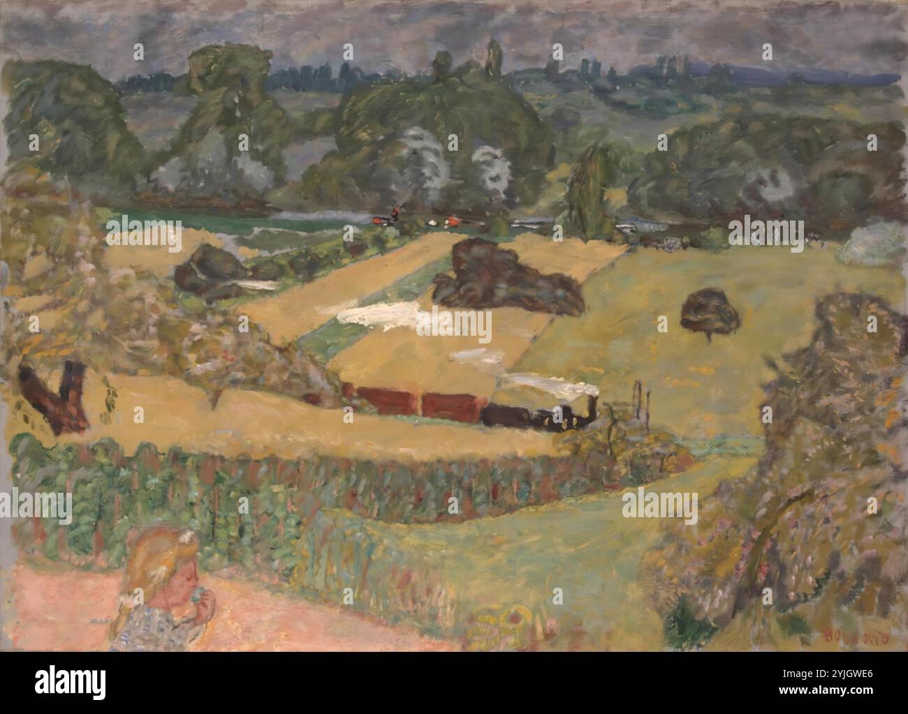 'Train and Bardes (Landscape with a Goods Train).'. France, 1909 ...