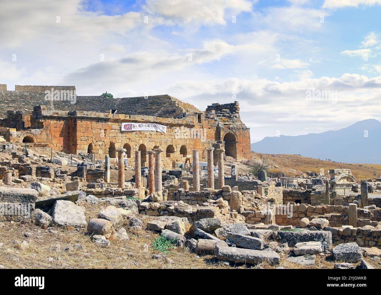 The Ancient destroyed Temple in the mountains of Turkey. Pamukkale ...