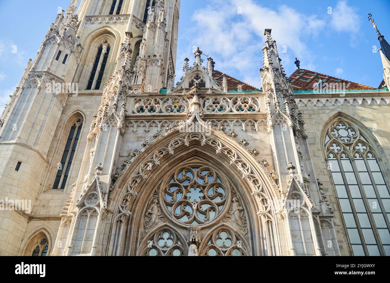 Budapest, Hungary - 17.10.2022: The beautiful Gothic Matthias Church ...