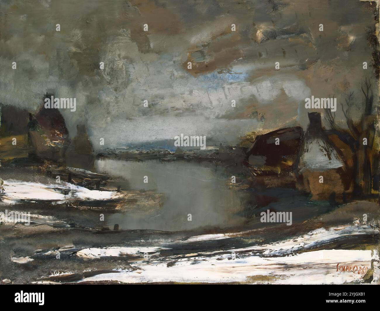 'Leie River'. Belgium, Circa 1935. Dimensions: 76x100 cm. Museum: State ...