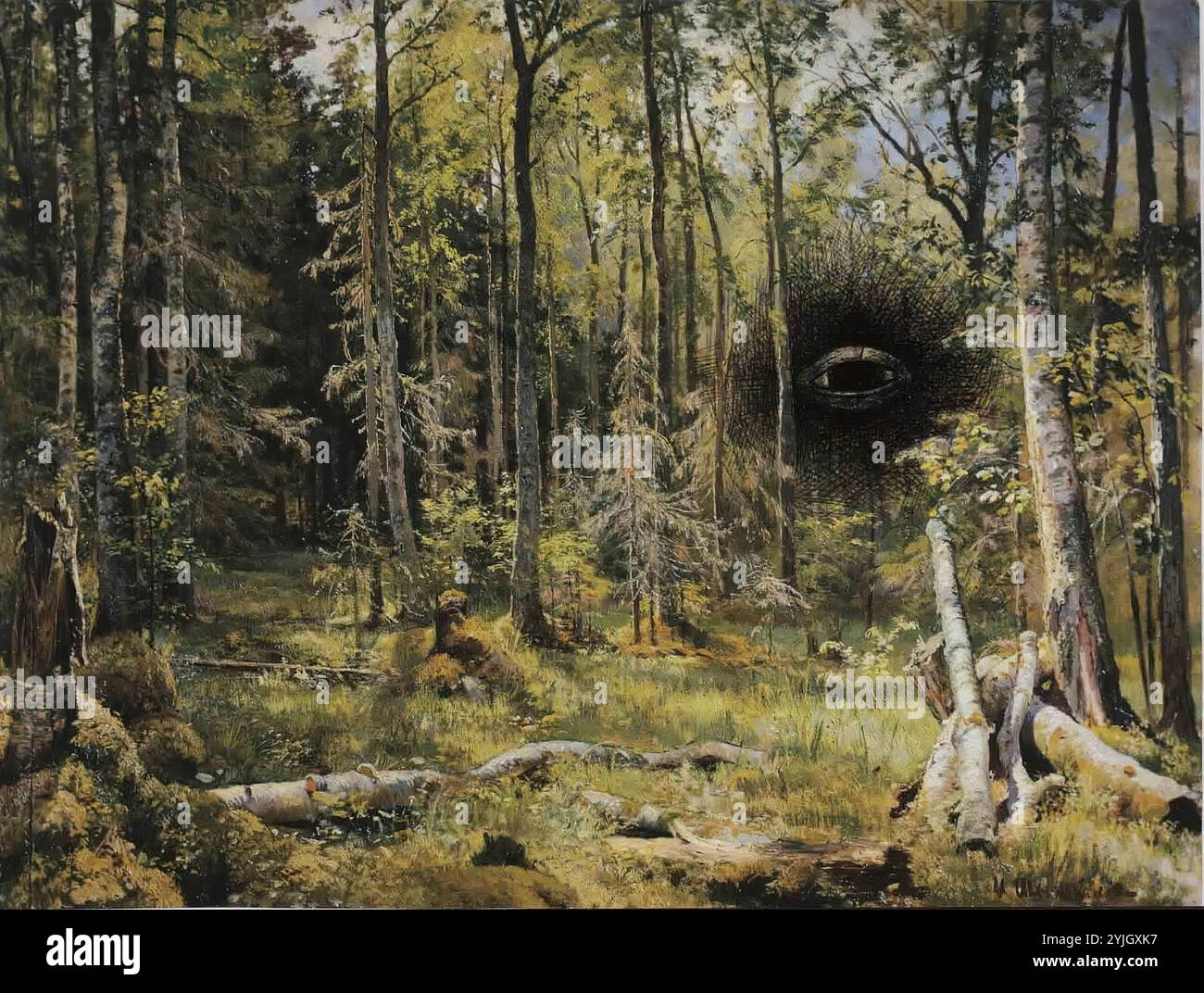 'Drawing on Reproduction. Untitled'. Russia, Moscow, late 20th - early ...