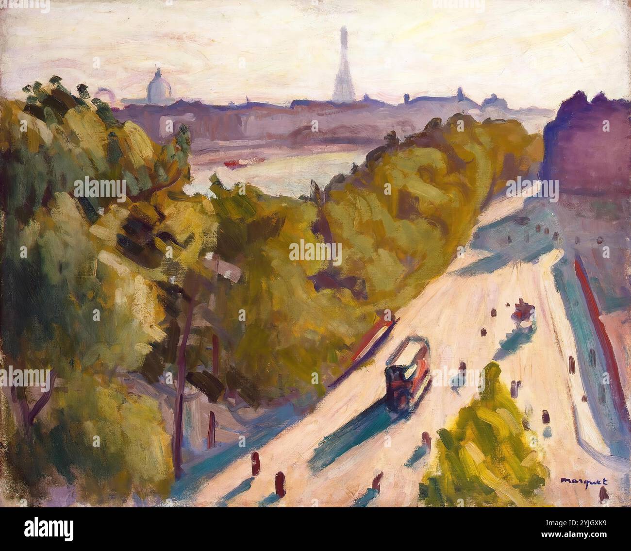 'Louvre Embankment, Summer'. France, Circa 1906. Dimensions: 50x61 cm ...