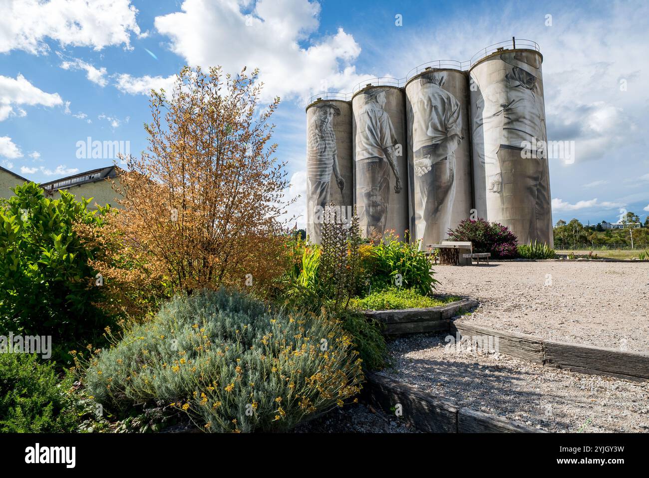 Silo art by Guido van Helten at the old cement works at Portland in the ...