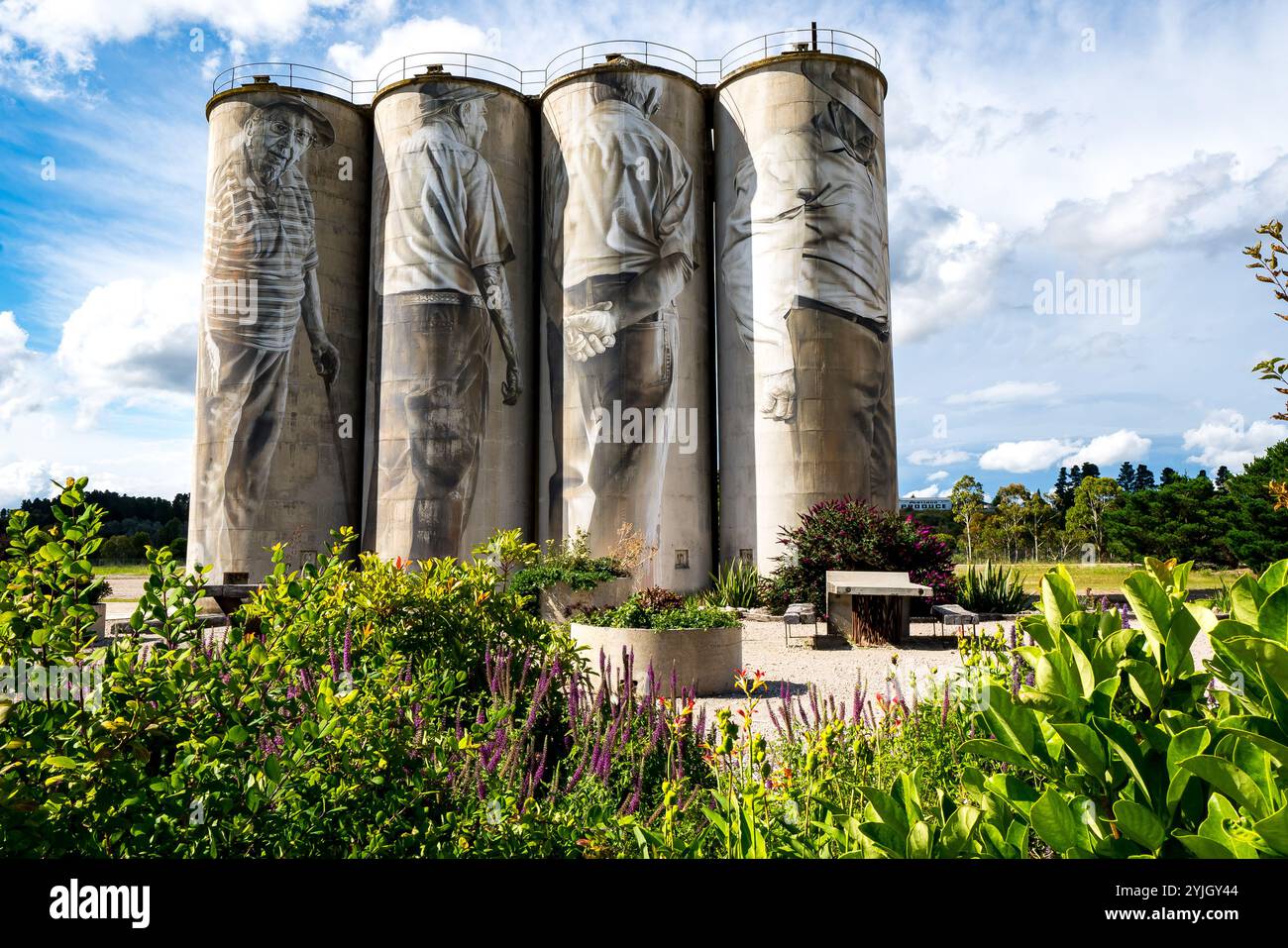Silo art by Guido van Helten at the old cement works at Portland in the ...