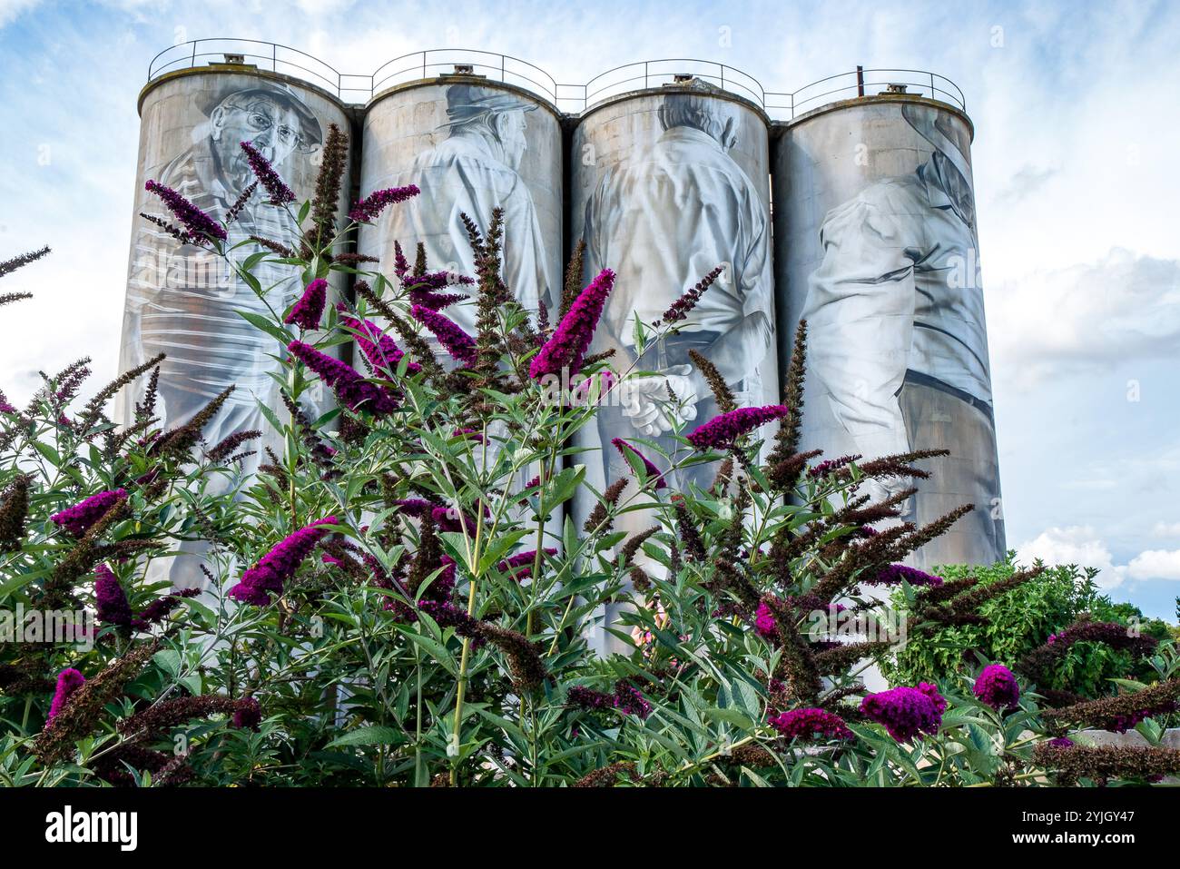 Silo art by Guido van Helten at the old cement works at Portland in the ...