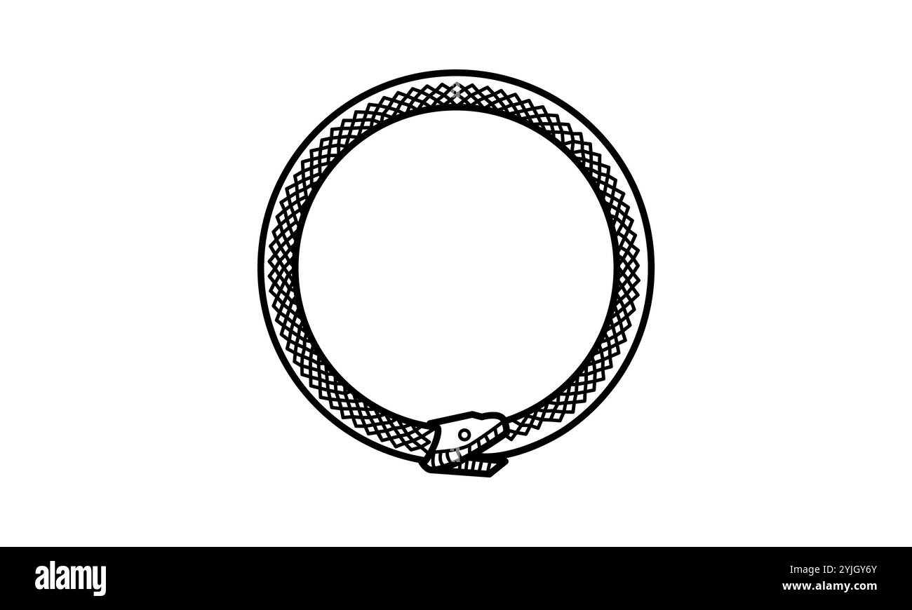 Background banner concept with Ouroboros symbol which represents the ...