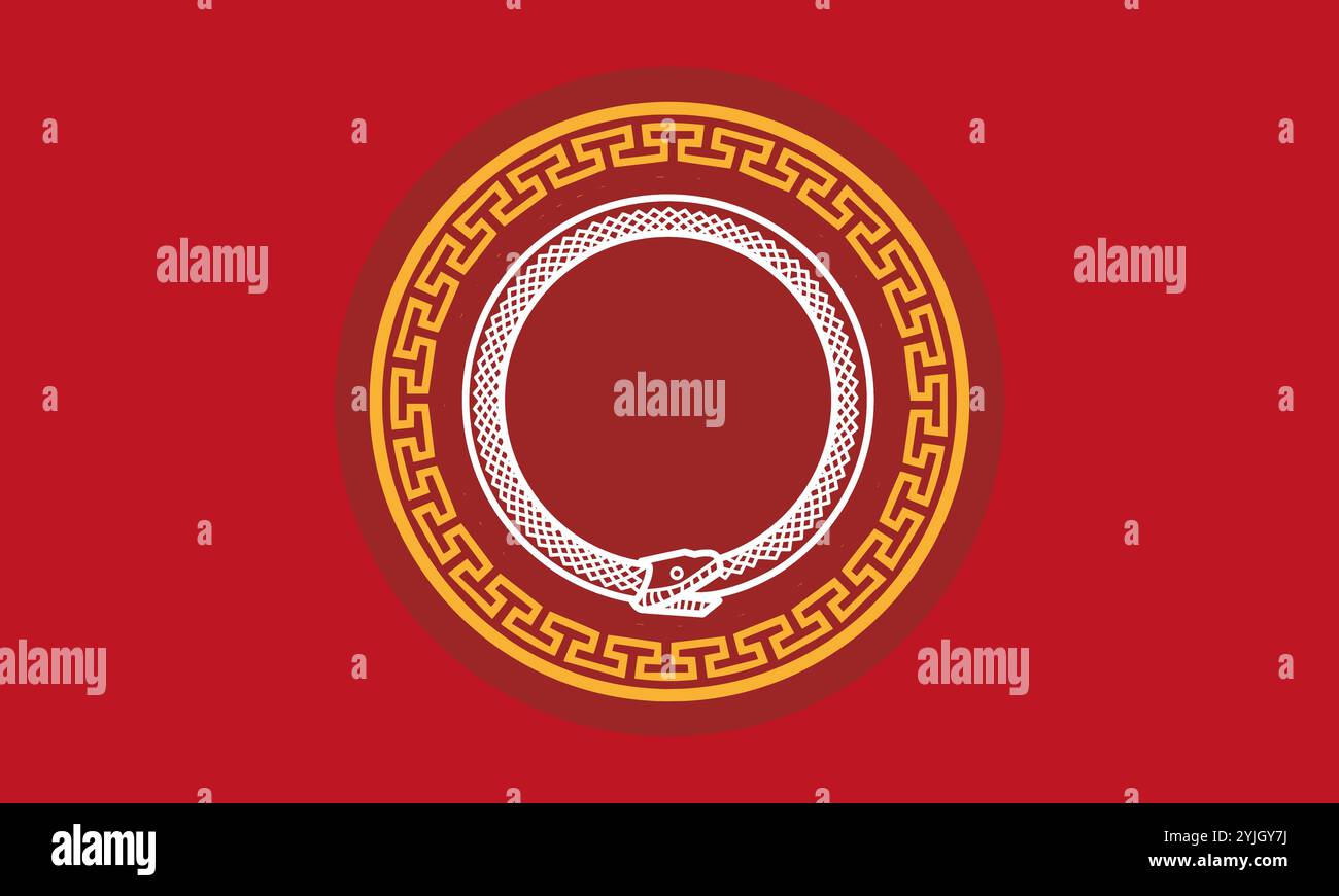 Happy Chinese or Lunar new year greeting of Year of Snake, ornament for ...