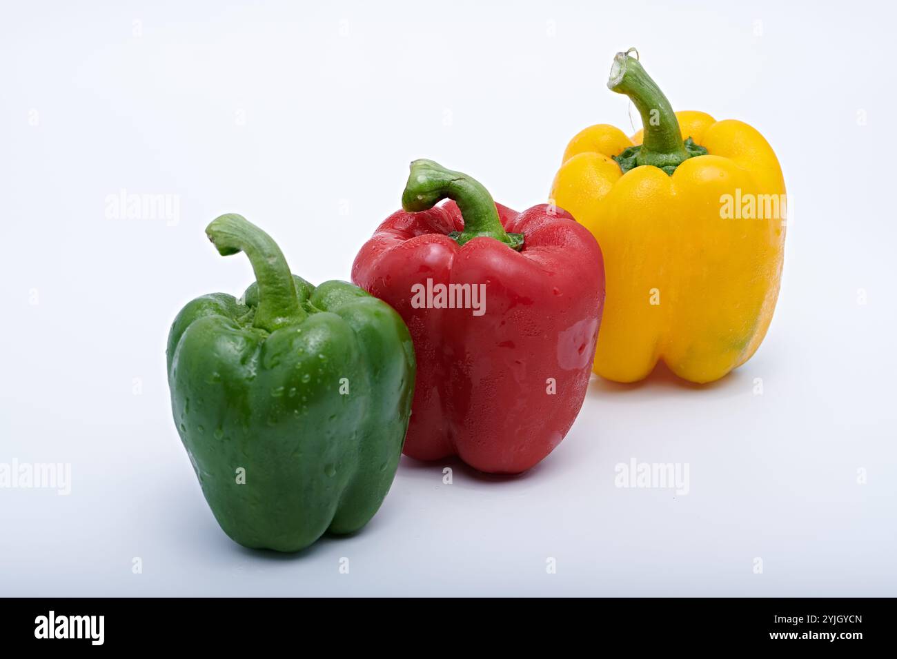 Healthy vegetable bell pepper photographed on white background and base ...
