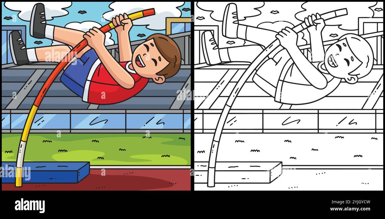 Pole vaulting drawing Stock Vector Images - Alamy