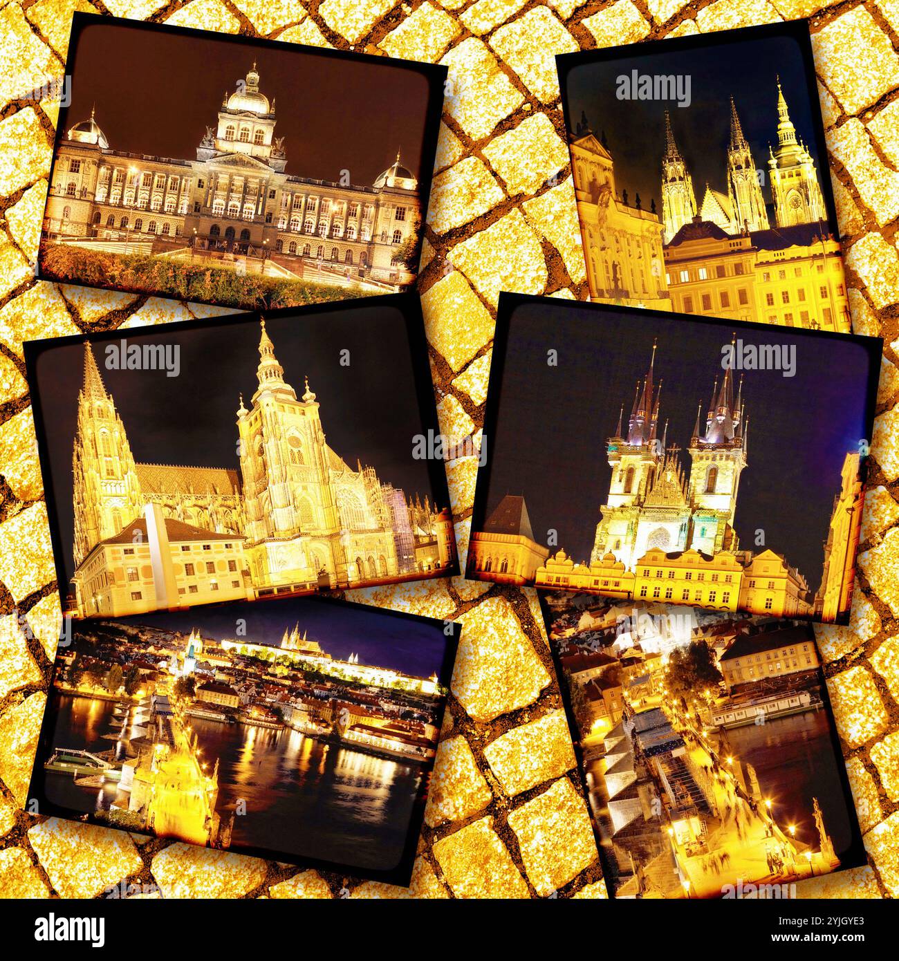 Cobbled street night prague czech hi-res stock photography and images ...