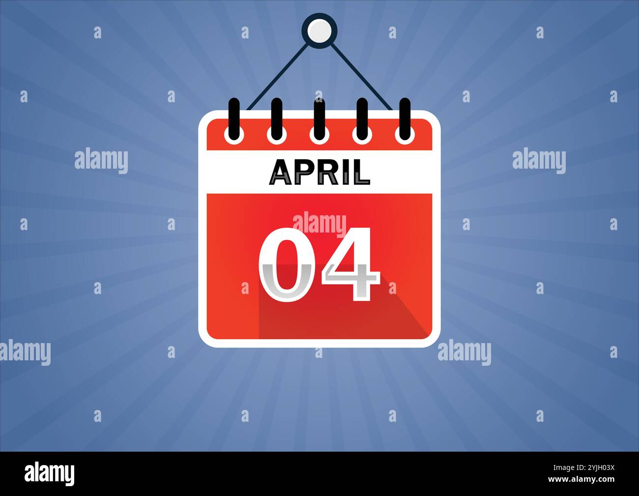 April 04, Calendar hanging sign. 04th days of the month, modern ...
