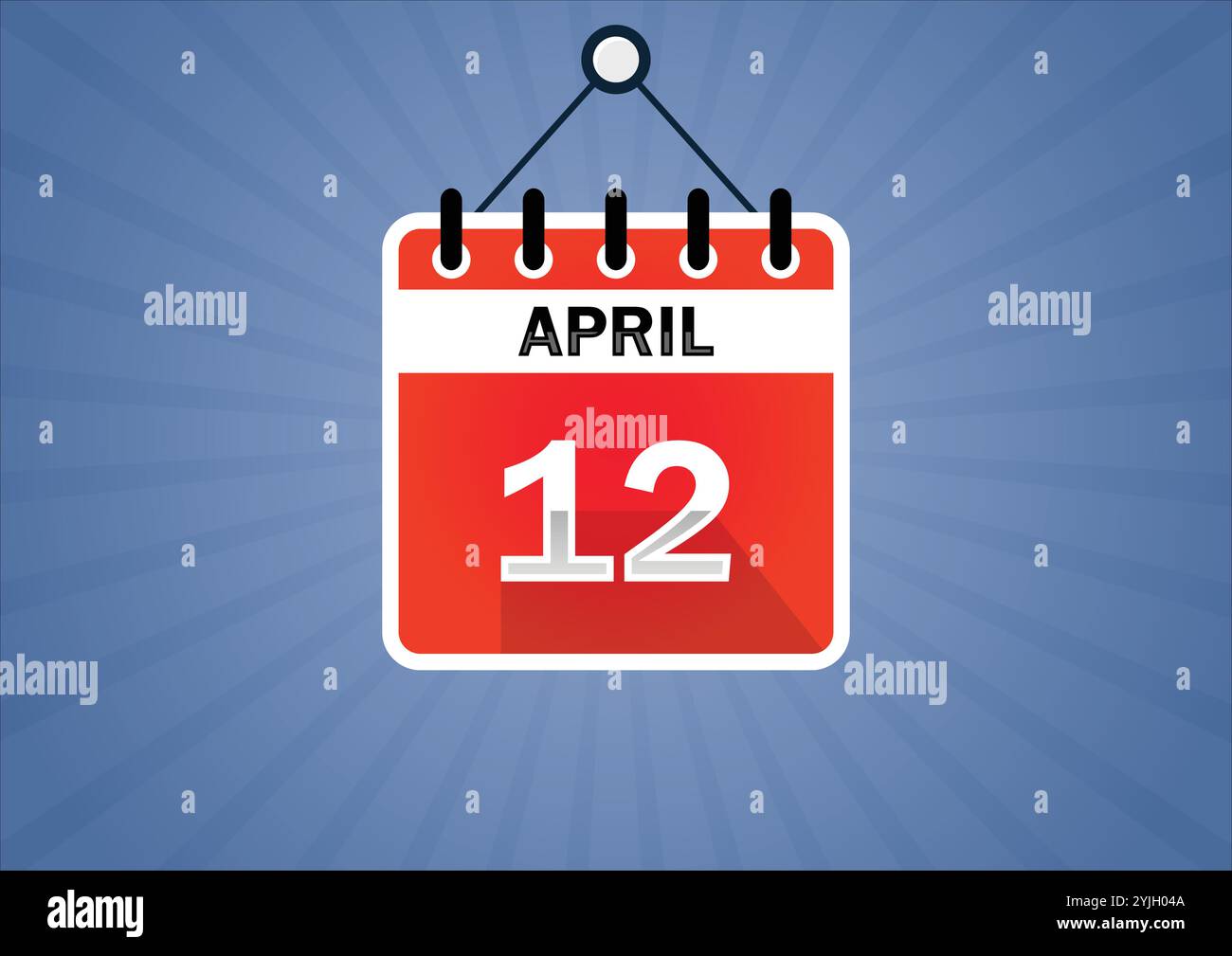 April 12, Calendar hanging sign. 12th days of the month, modern ...