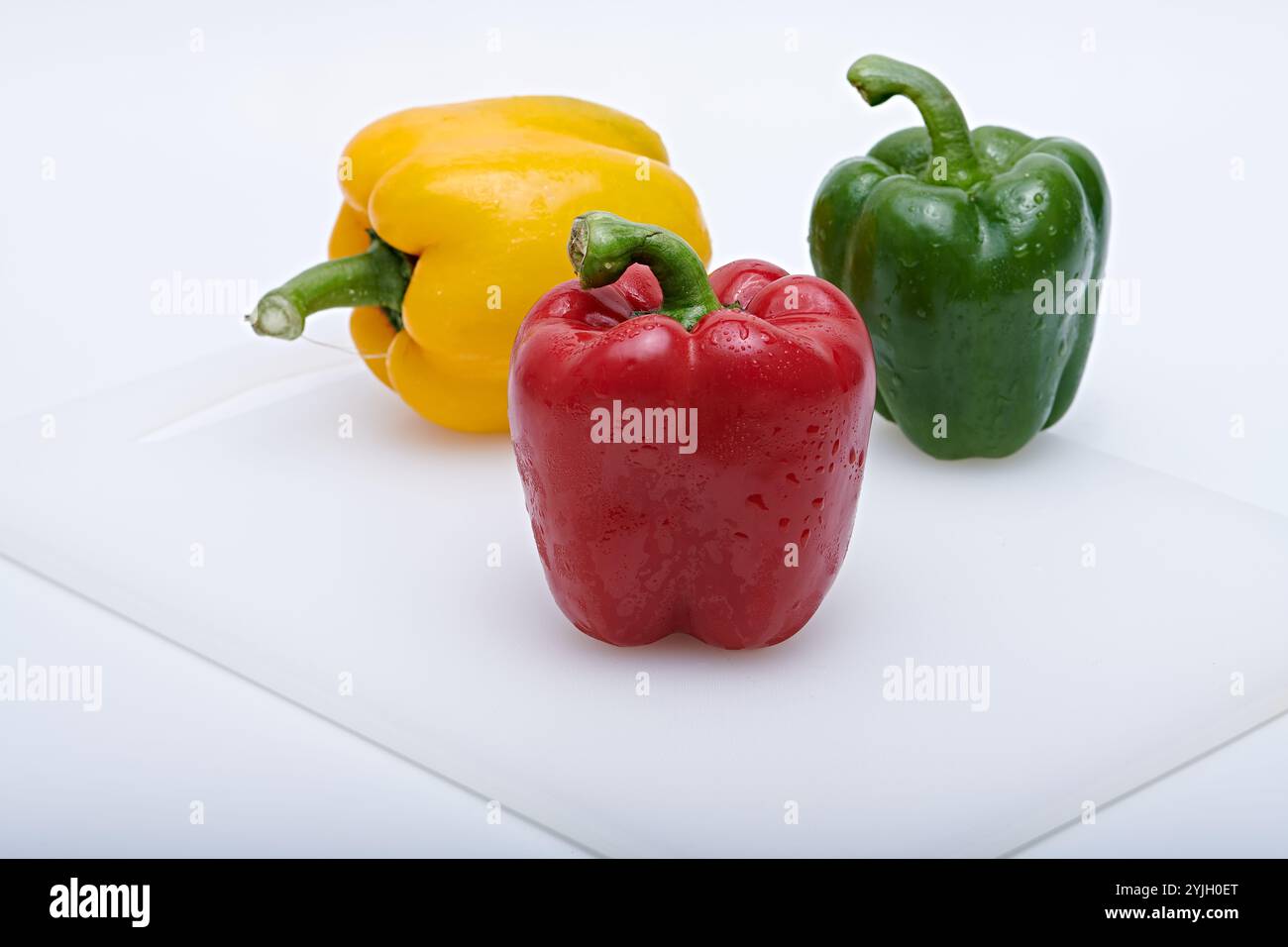 Healthy vegetable bell pepper photographed on white background and base ...