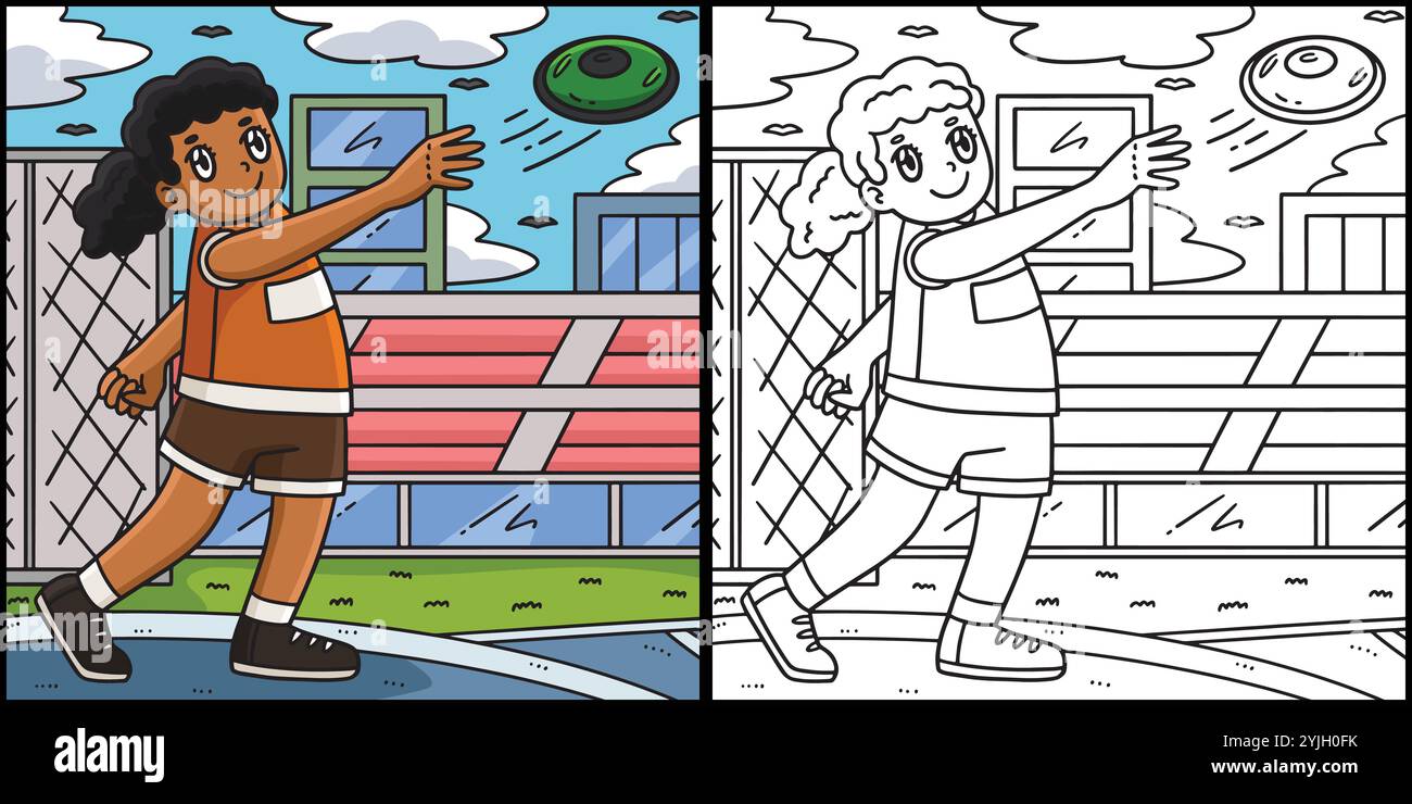 Track and Field Female Throw Discus Illustration Stock Vector Image ...