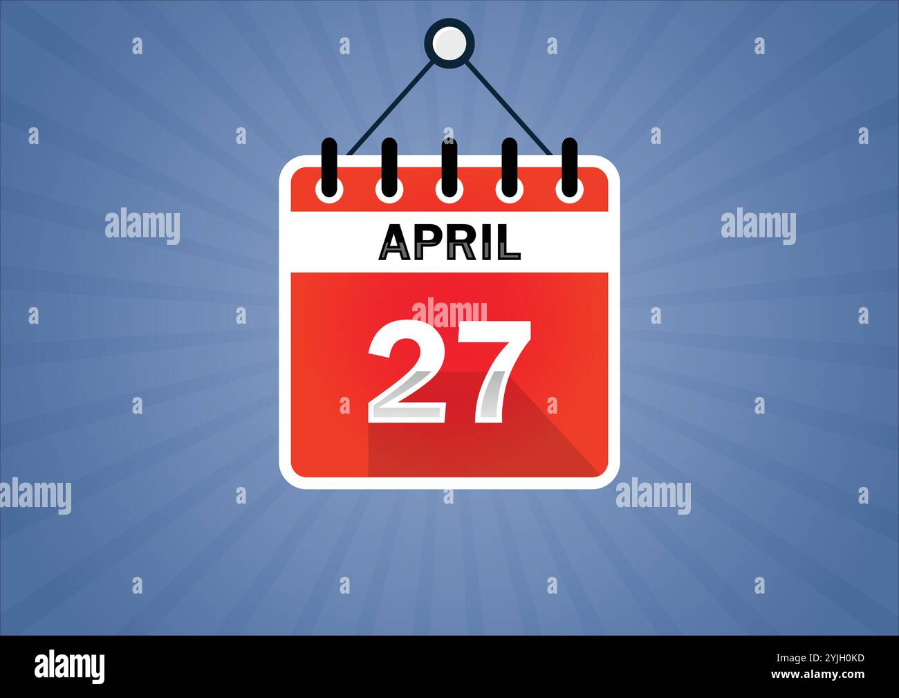 April 27, Calendar hanging sign. 27th days of the month, modern ...