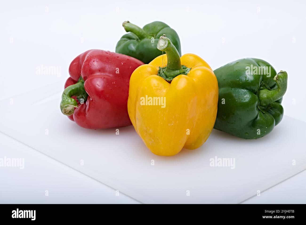 Healthy vegetable bell pepper photographed on white background and base ...