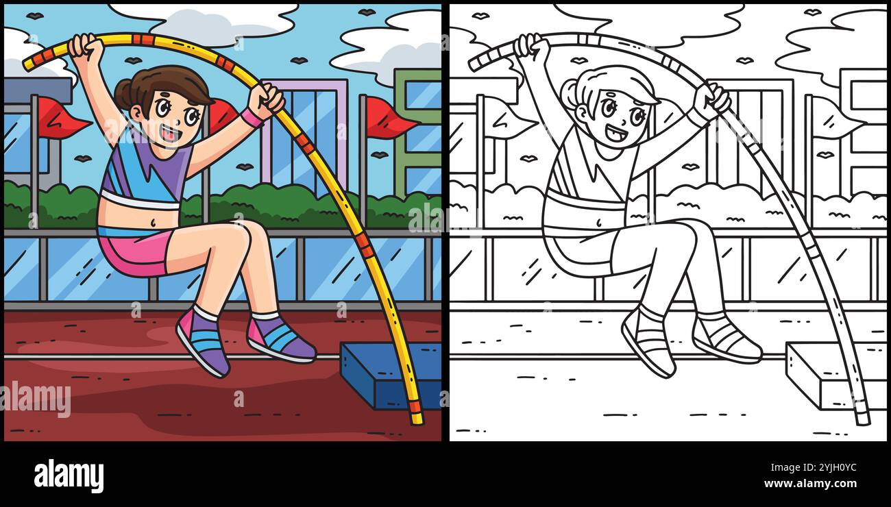 Pole vaulting drawing Stock Vector Images - Alamy