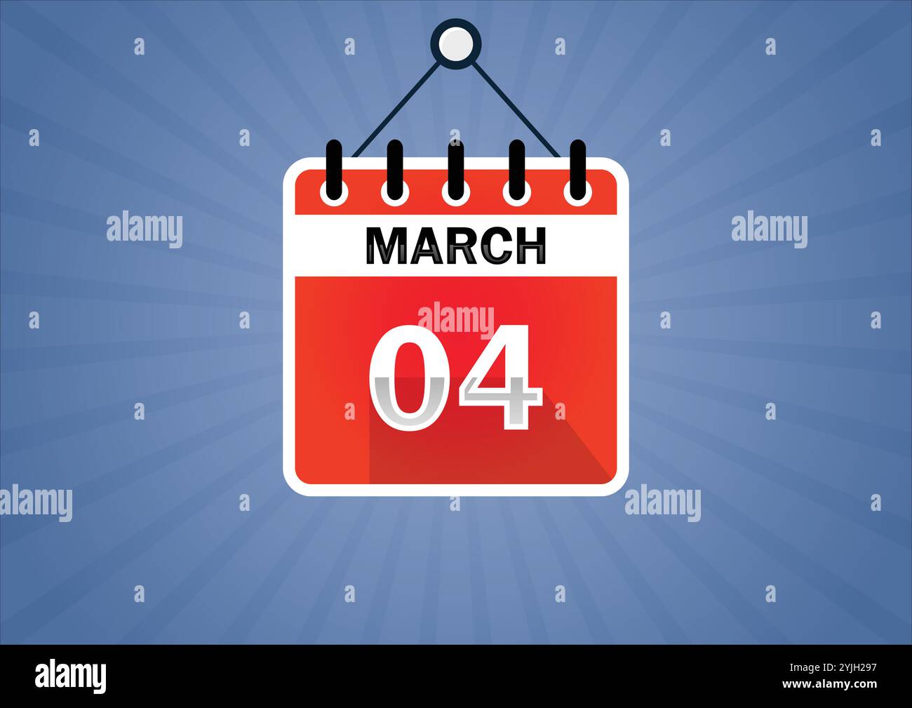 March 04, Calendar hanging sign. 04th days of the month, modern ...