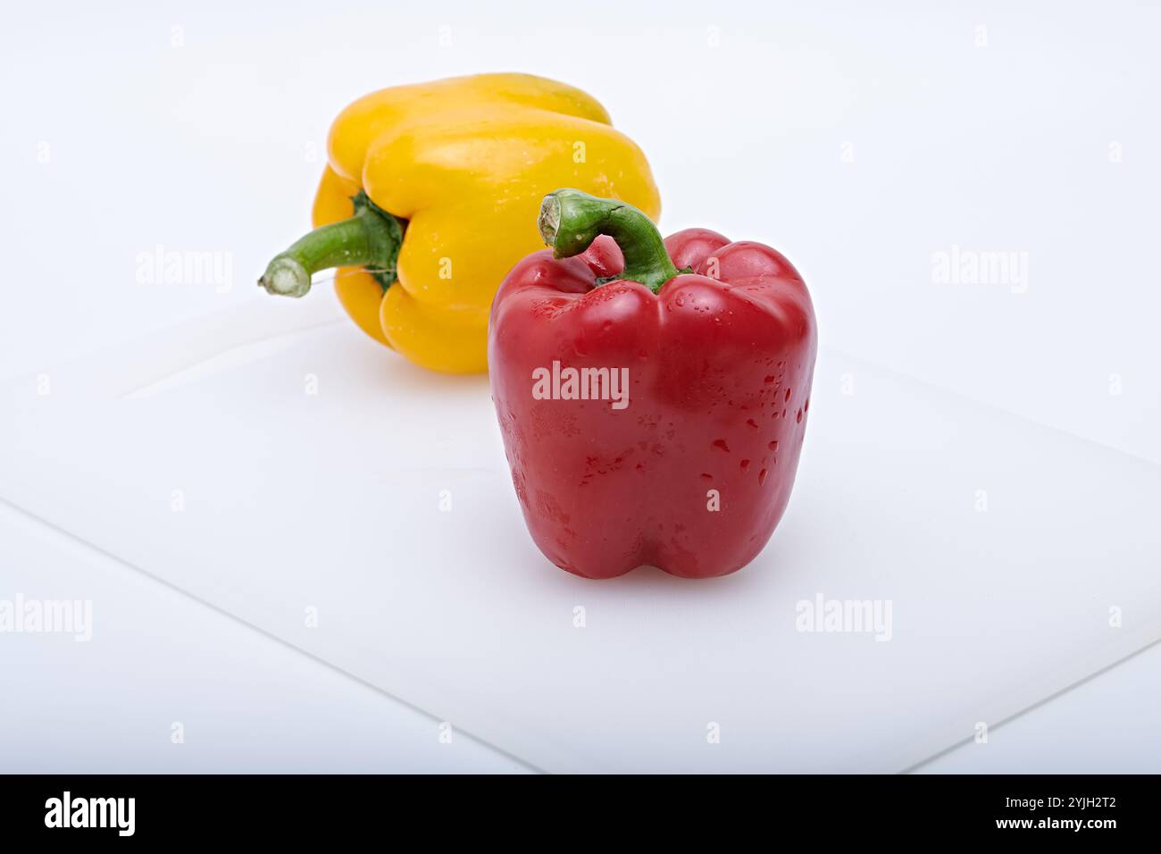Healthy vegetable bell pepper photographed on white background and base ...