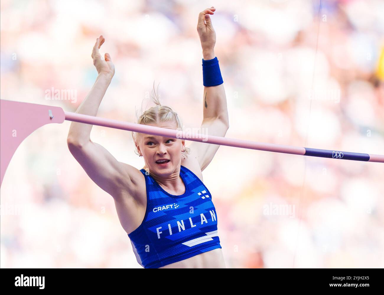 Wilma Murto participating in the pole vault at the Paris 2024 Olympic ...