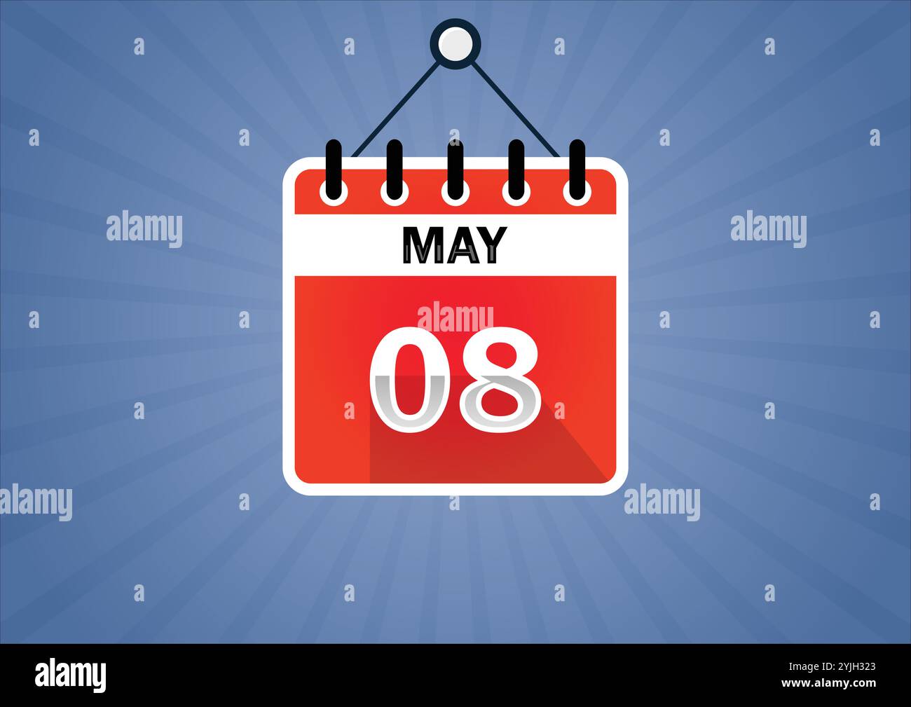 May 08, Calendar hanging sign. 08th days of the month, modern ...