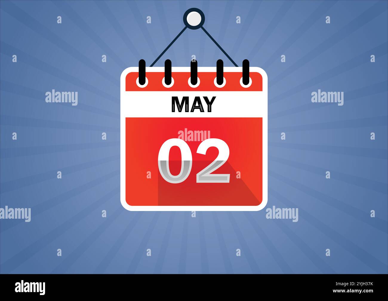 May 02, Calendar hanging sign. 02th days of the month, modern ...