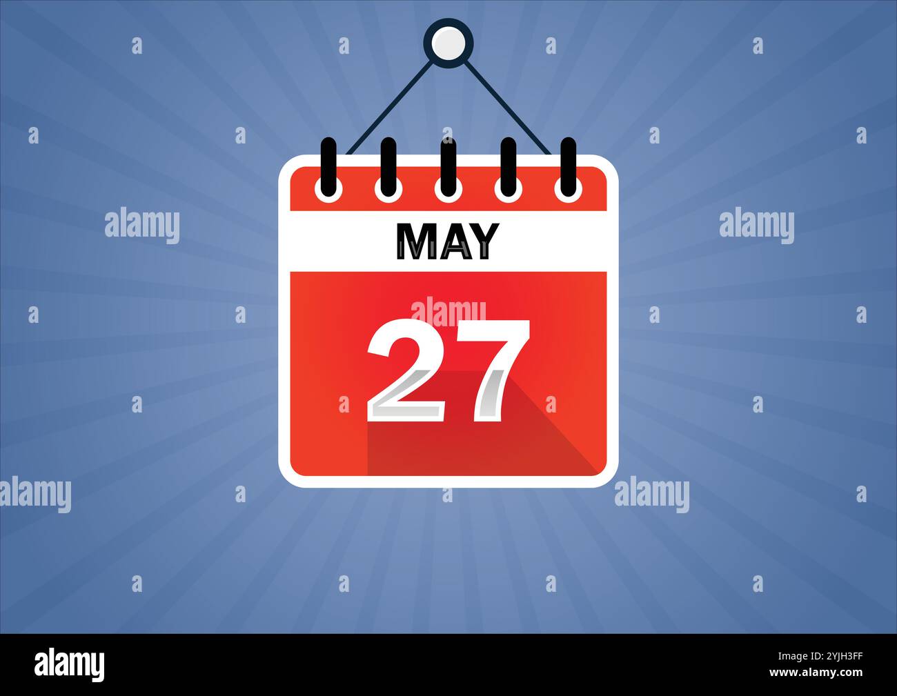 May 27, Calendar hanging sign. 27th days of the month, modern ...