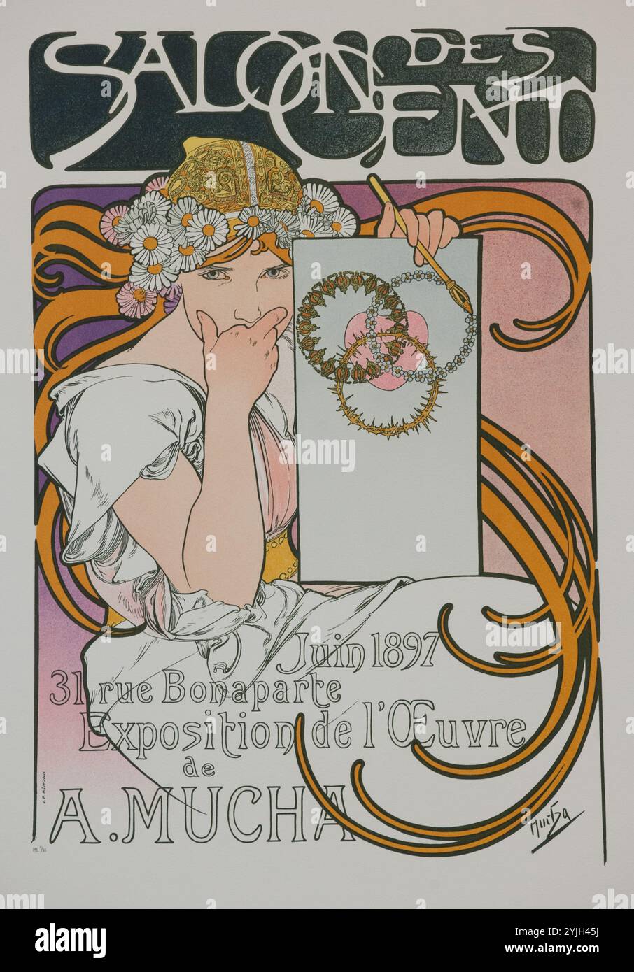 Poster for the A. Mucha's exhibition in the Salon des Cent. Museum ...