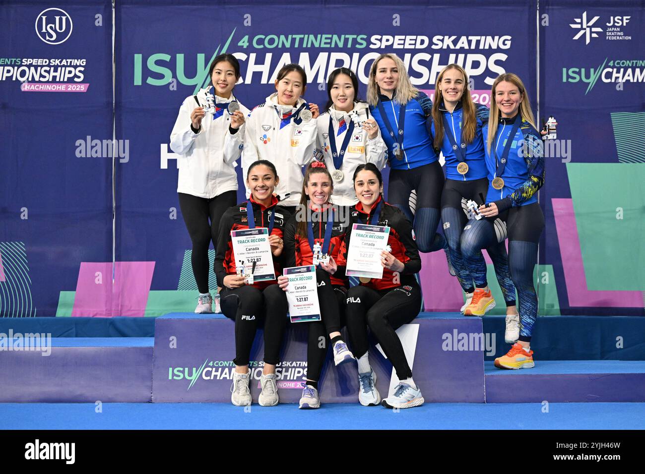Aomori, Japan. Credit: MATSUO. 15th Nov, 2024. (L-R) South Korea team ...