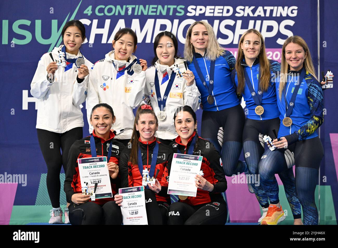 Aomori, Japan. Credit: MATSUO. 15th Nov, 2024. (L-R) South Korea team ...